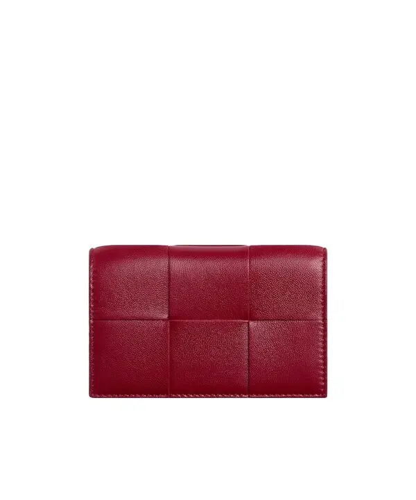 Bottega Veneta Cassette Business Card Case - Red