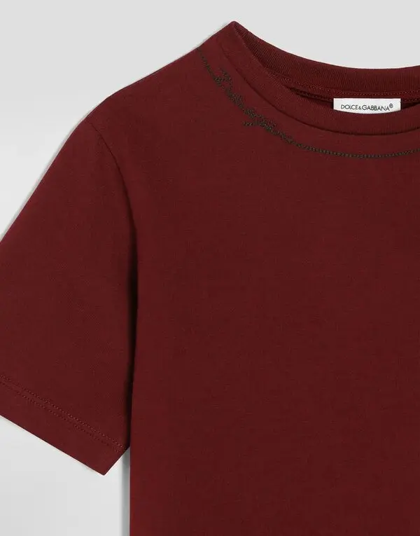 Dolce & Gabbana Crew Neck Jersey T-shirt - Bordeaux