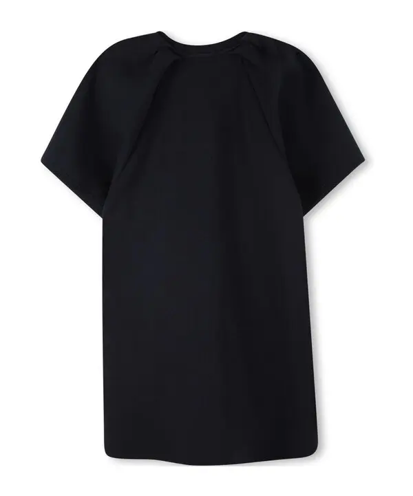 Marc Jacobs Short Sleeve Crewneck Dress With Snapshot Bag Print And Rhinestones