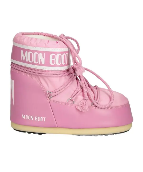 Moon Boot Icon Logo Printed Lace-up Boots - Pink