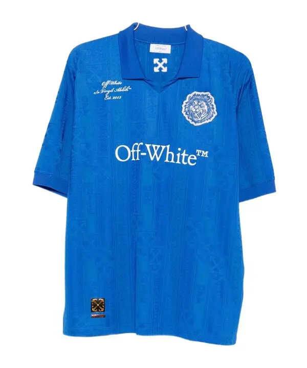 Off-White Straight Hem Short-sleeved T-shirt - Blue
