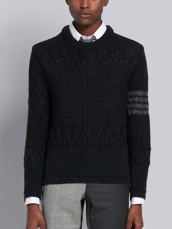 Thom Browne Aran Cable Tonal 4-bar Jumper