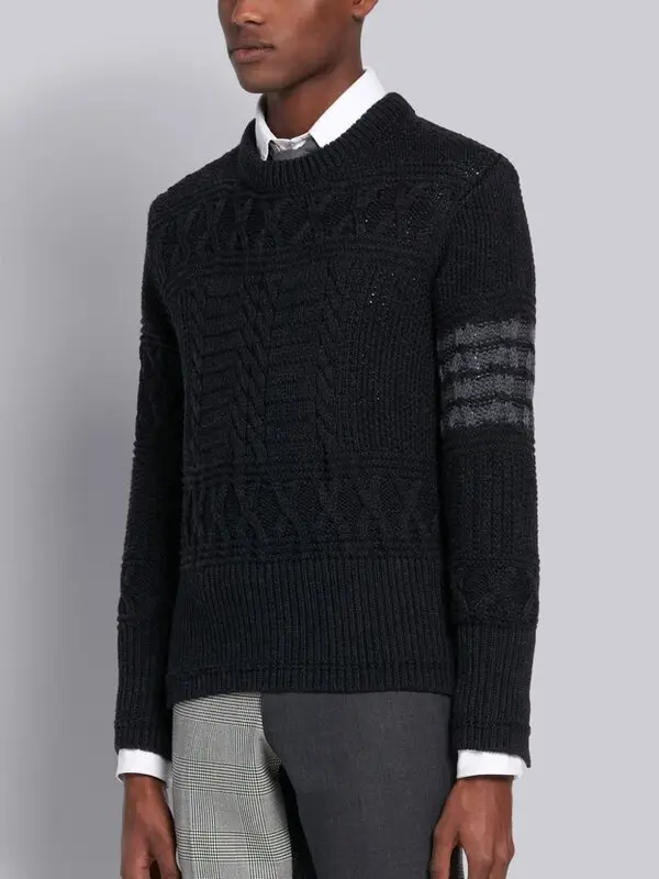Thom Browne Aran Cable Tonal 4-bar Jumper