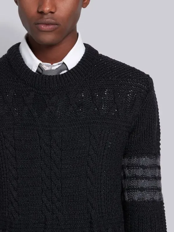 Thom Browne Aran Cable Tonal 4-bar Jumper