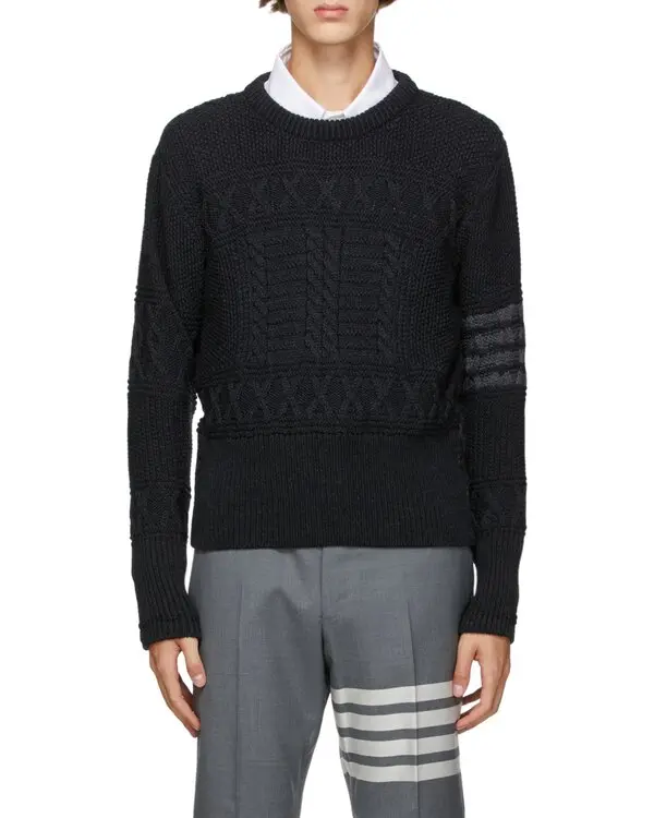 Thom Browne Aran Cable Tonal 4-bar Jumper