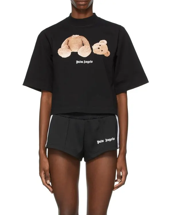 Palm Angels Bear Print Cropped T-shirt