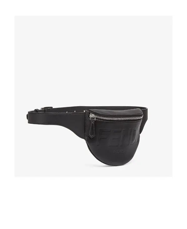 Fendi Small Embossed Logo Belt Bag - Black