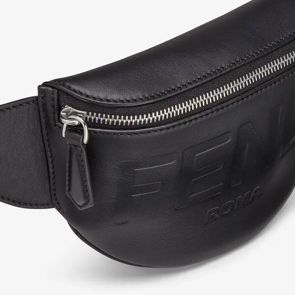 Fendi Small Embossed Logo Belt Bag - Black