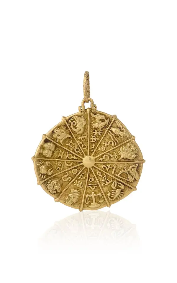 MAHNAZ COLLECTION 18k Yellow Large Zodiac Pendant 1987 - Gold