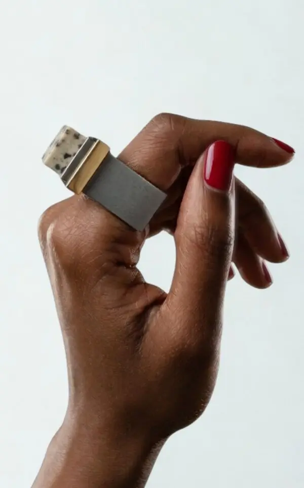 MAHNAZ COLLECTION Helfreid Kodré 22k Gold And Sterling Silver Jasper Ring, 2012
