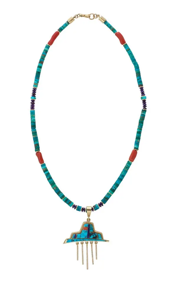 MAHNAZ COLLECTION 18k Yellow Gold Necklace, Don Supplee - Blue