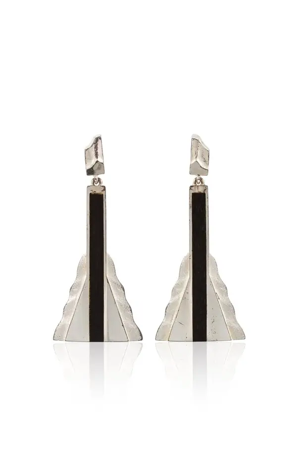 MAHNAZ COLLECTION Sterling And Wood Earrings Lapponia, 1986 - Silver