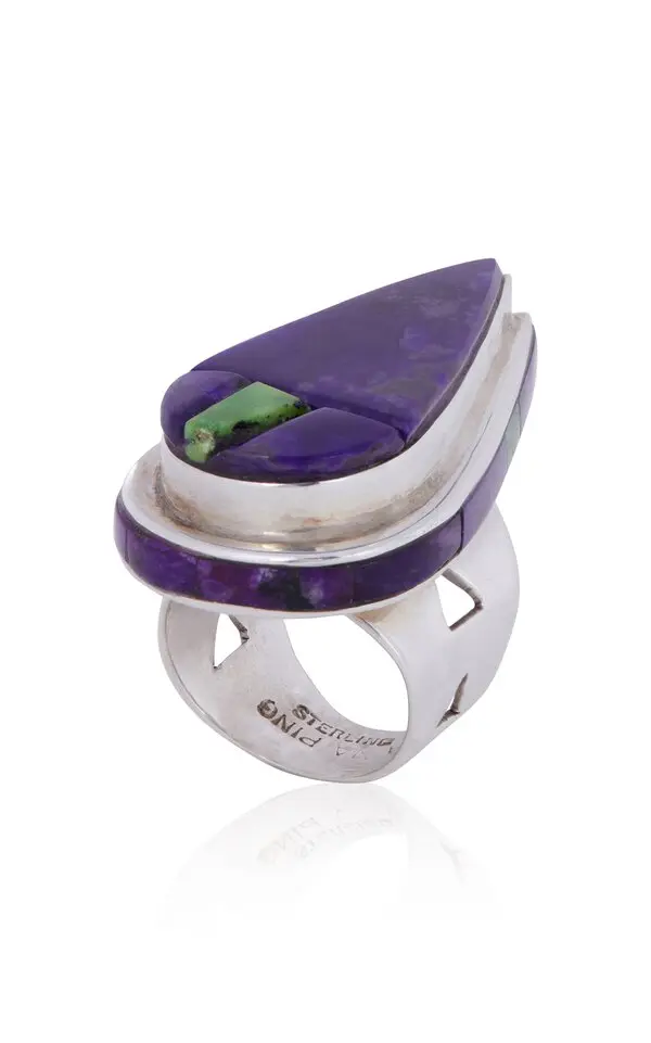 MAHNAZ COLLECTION Sterling Silver Ring Handmade Na Na Ping Circa 1990 - Blue