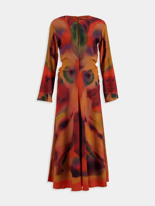 Altuzarra Nikouria Rayon Midi Dress With Coral Print - Multicolour