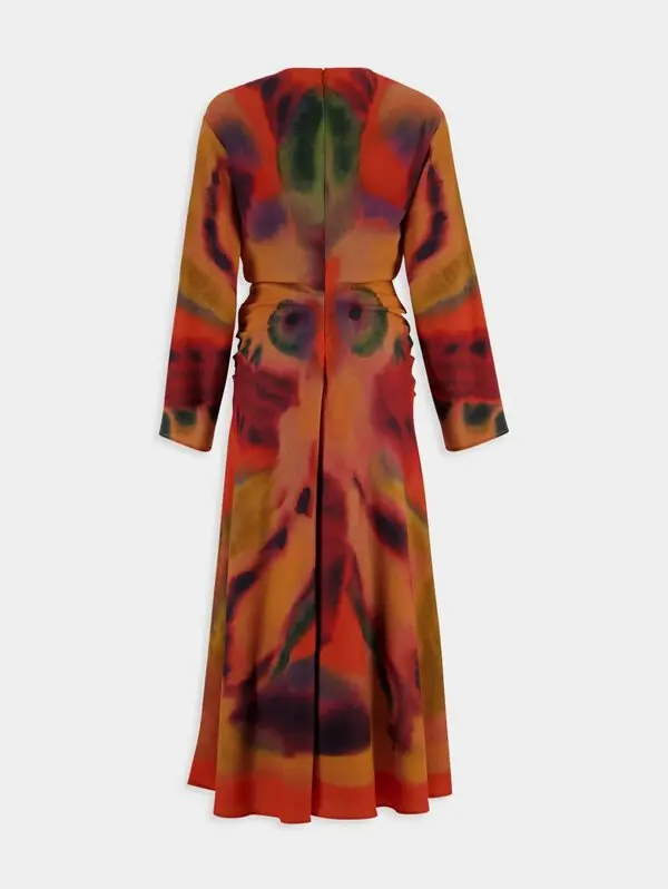 Altuzarra Nikouria Rayon Midi Dress With Coral Print