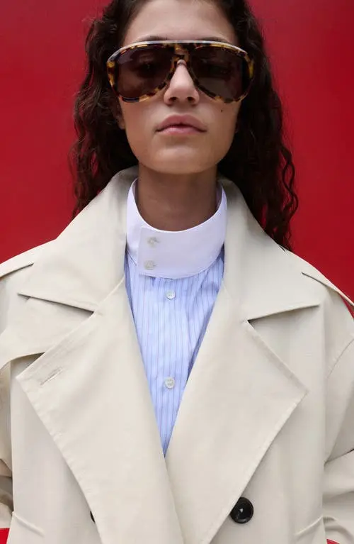 Mango Cotton Blend Trench Coat