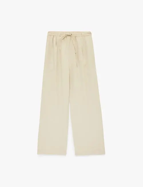 Koton Drawstring Waist Wide Leg Trousers