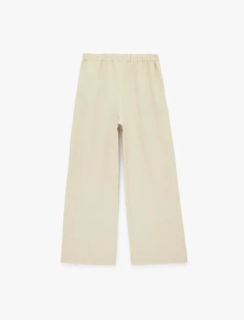 Koton Drawstring Waist Wide Leg Trousers
