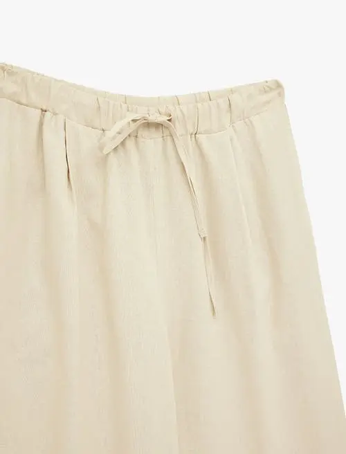 Koton Drawstring Waist Wide Leg Trousers