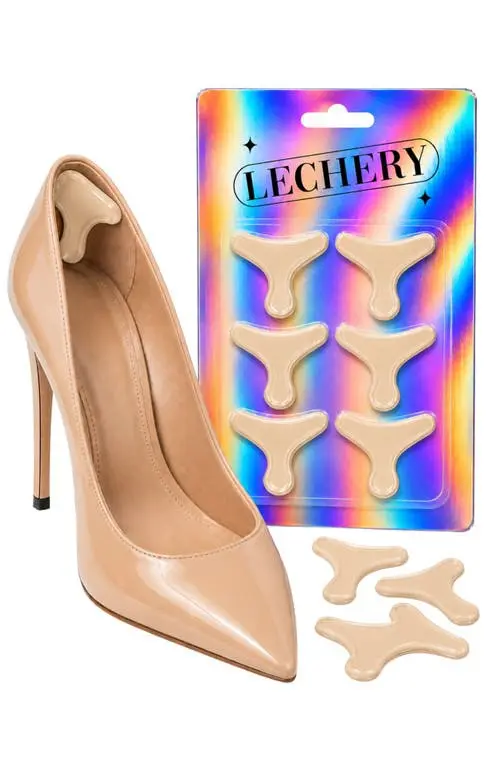 LECHERY® 3-pack T Heel Grips - Beige