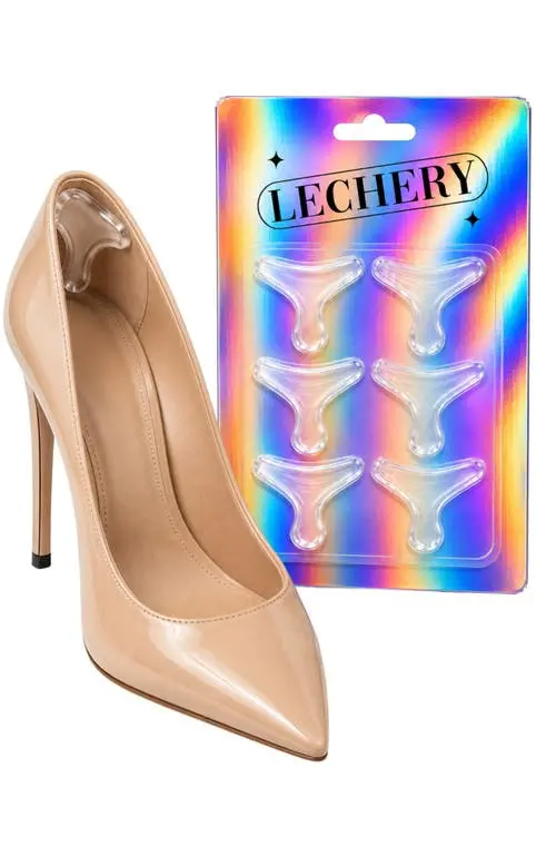 LECHERY® 3-pack T Heel Grips - Clear