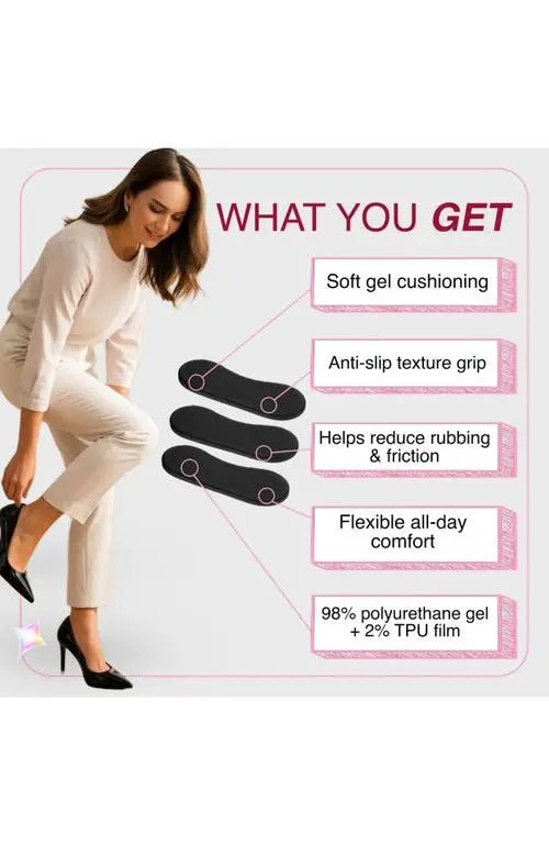 LECHERY® 3-pack Heel Liners - Black