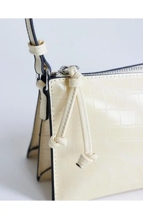 Topshop Simone Croc Embossed Faux Leather Shoulder Bag
