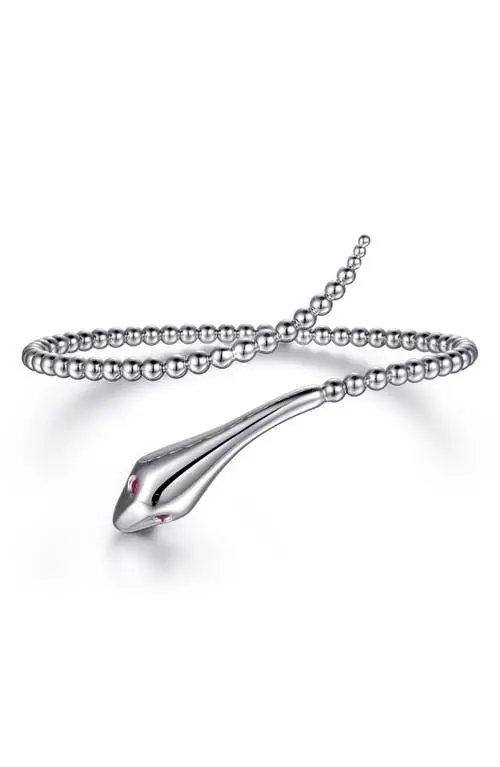 GABRIEL & CO. Ruby Snake Bujukan Bypass Bracelet - Sterling Silver