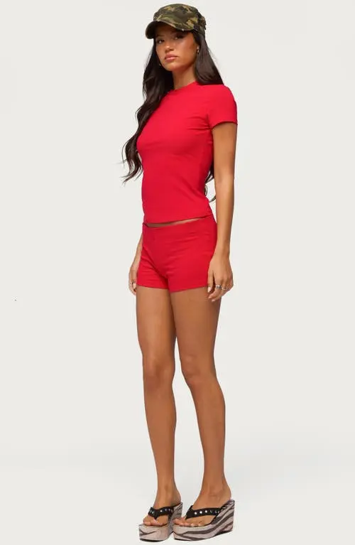 EDIKTED Briony Stretch Cotton Micro Shorts