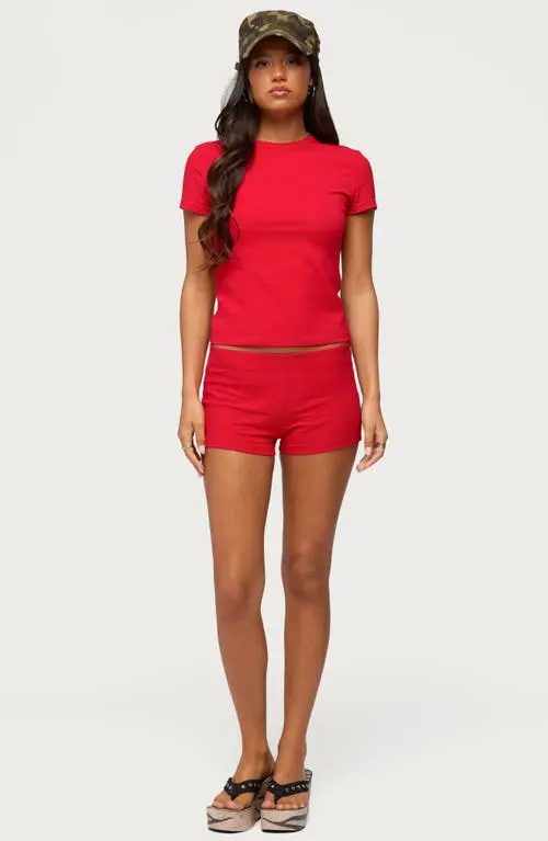 EDIKTED Briony Stretch Cotton Micro Shorts
