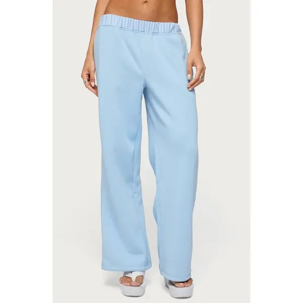 EDIKTED Core Stripe Waist Low Rise Sweatpants - Blue