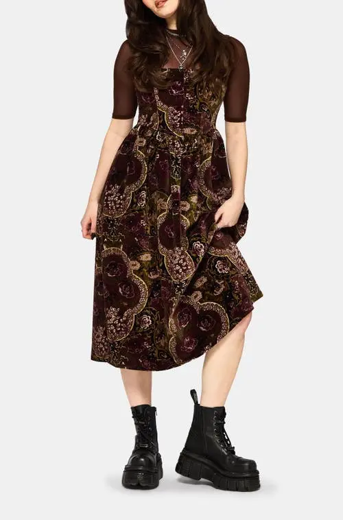 DISTURBIA Effie Baroque Corset Midi Dress