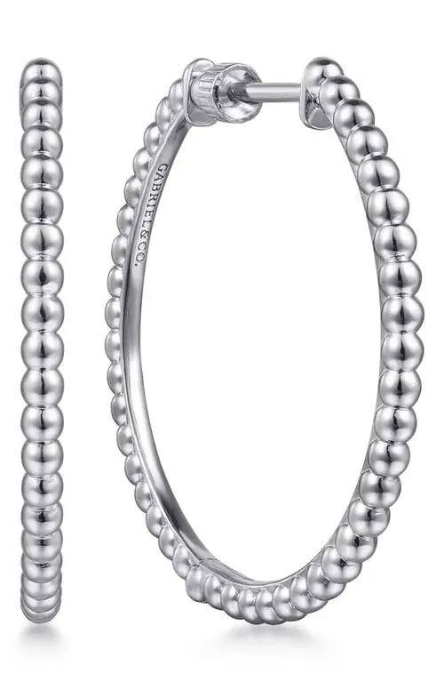 Gabriel & Co. Beaded Hoop Earrings - Sterling Silver