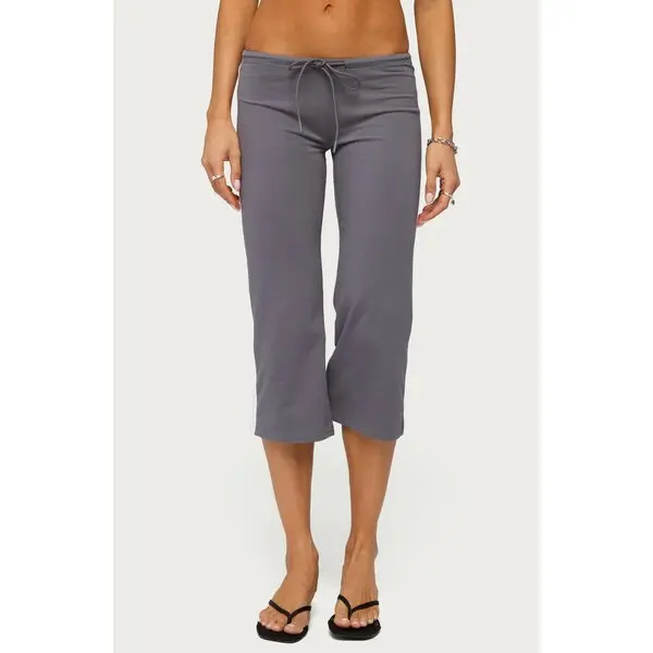 EDIKTED Milene Contrast French Terry Capris - Charcoal