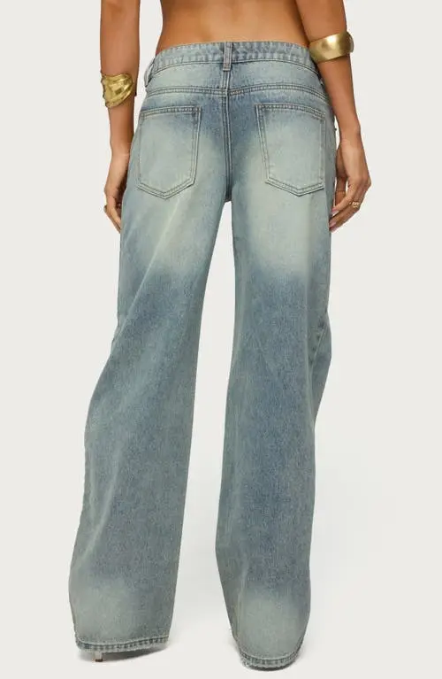 EDIKTED Raelynn Washed Low Rise Baggy Wide Leg Jeans