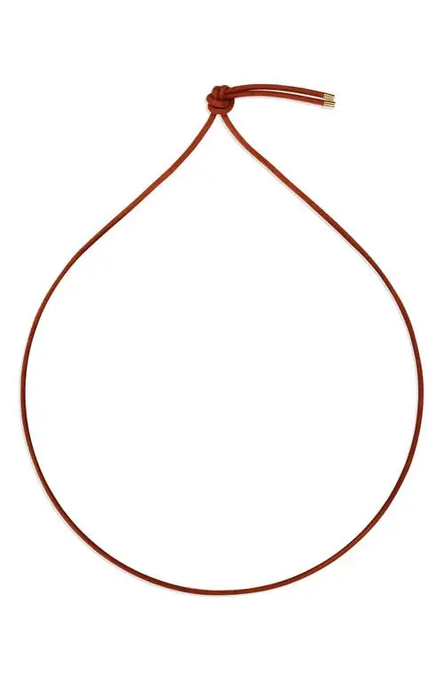 THATCH Leather Cord Necklace With Pave Bead - Sienna