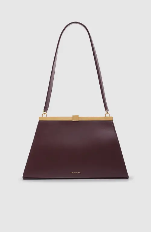 ANINE BING Smooth Leather Bag - Fig