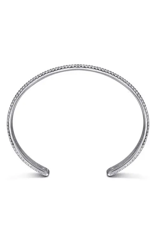 GABRIEL & CO. Bujukan White Sapphire Multi Row Cuff Bracelet