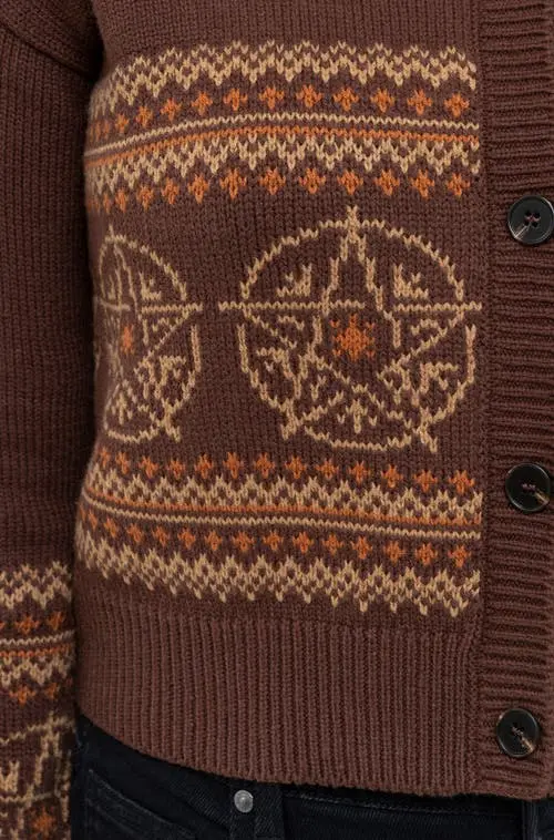 DISTURBIA Olympia Pentagram Fairisle Knit Cardigan