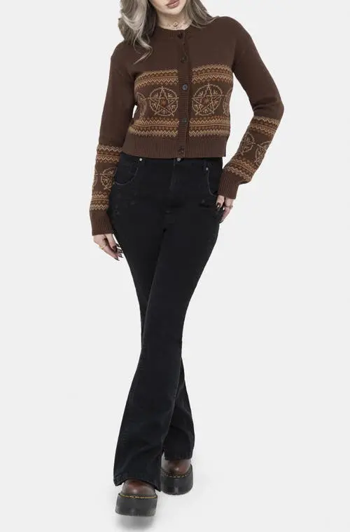 DISTURBIA Olympia Pentagram Fairisle Knit Cardigan