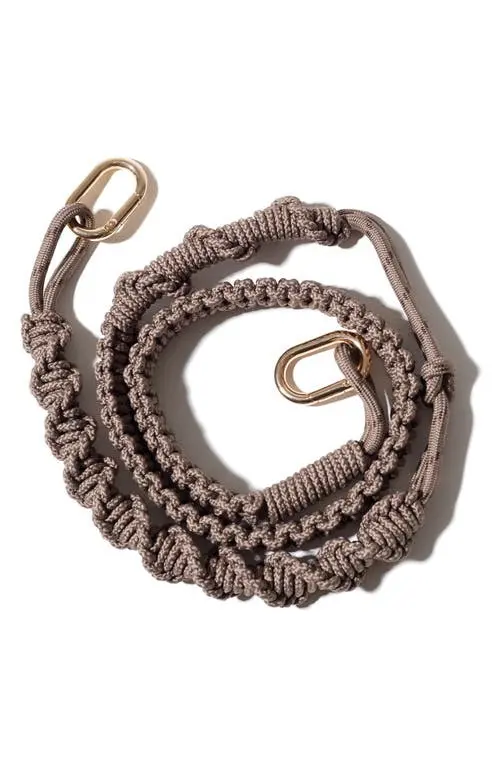 POP UPS BRAND Macrame Bag Strap With Gold Tone Hardware - Mocha