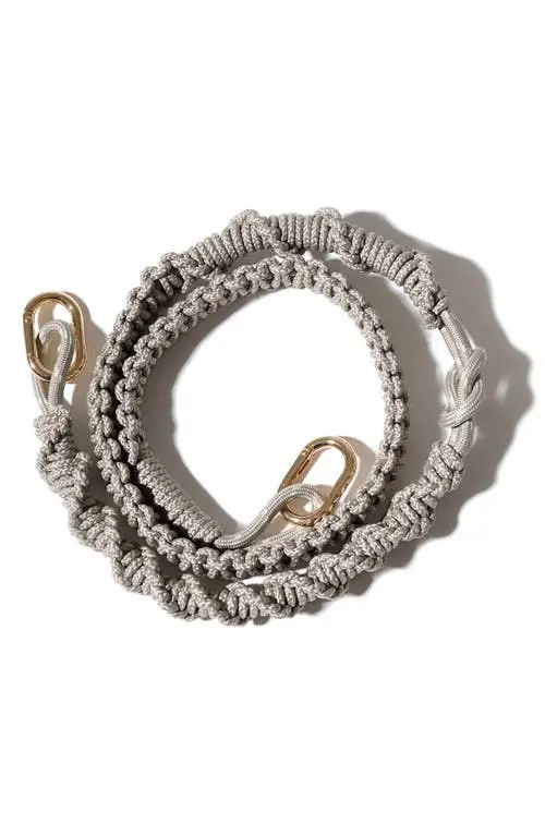 POP UPS BRAND Macrame Bag Strap With Gold Tone Hardware - Tan