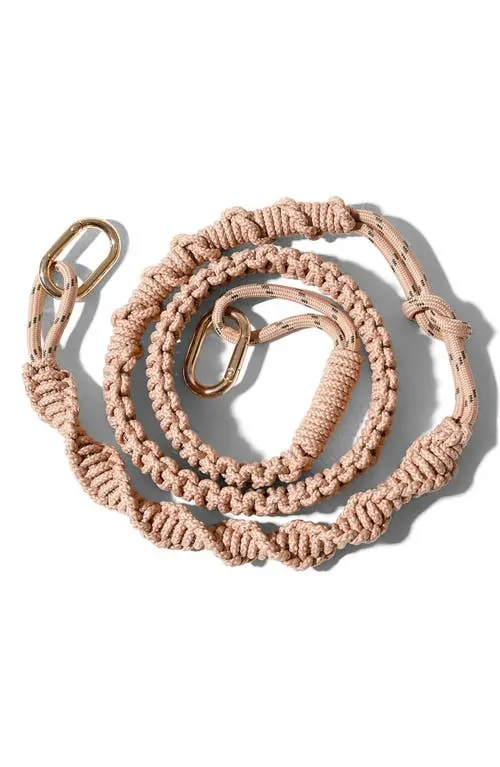 POP UPS BRAND Macrame Bag Strap With Gold Tone Hardware - Tan