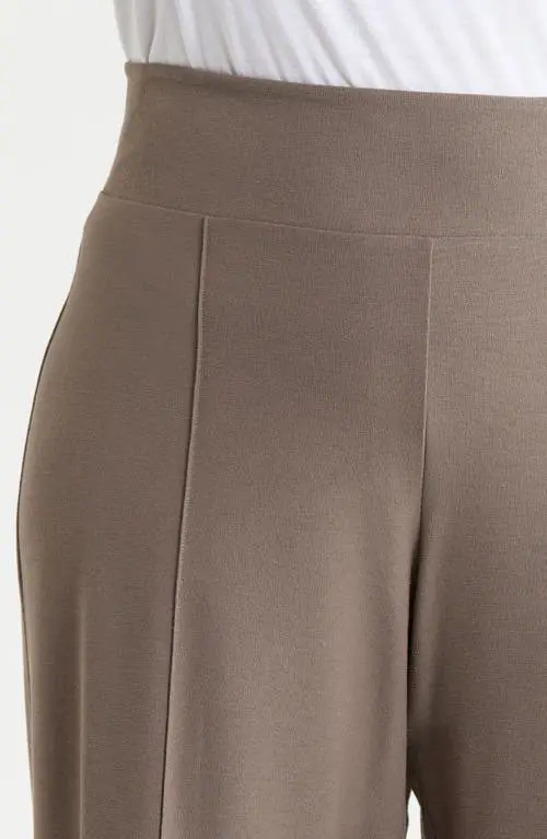 Eileen Fisher High Waist Wide Leg Seamed Pants - Cobblestone