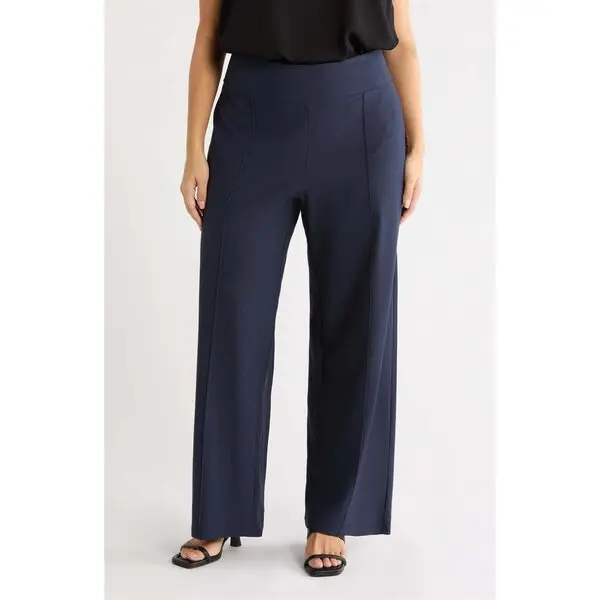 Eileen Fisher High Waist Wide Leg Seamed Pants - Maritime