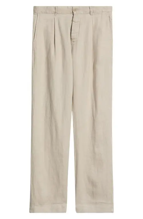 ALEX CRANE Alta Pleated Linen Trousers - Bone