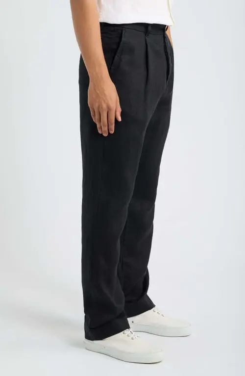 ALEX CRANE Alta Pleated Linen Trousers - Night