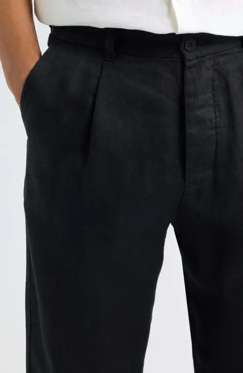 ALEX CRANE Alta Pleated Linen Trousers - Night