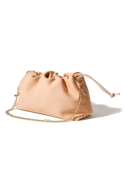 POP UPS BRAND Puff Neoprene Clutch With Chain Strap - Tan