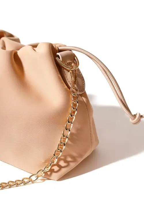 POP UPS BRAND Puff Neoprene Clutch With Chain Strap - Tan